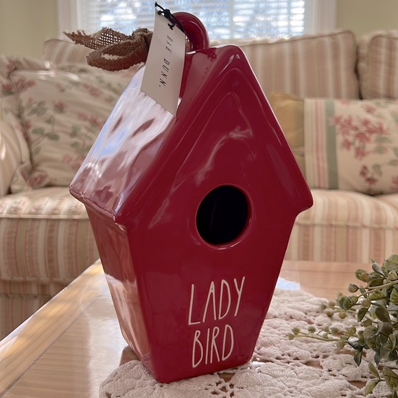 Rae Dunn | Accents | New Rae Dunn Red Ceramic Birdhouse With Ladybug ...